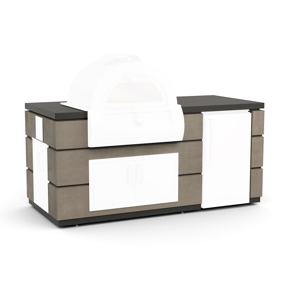 Fire Magic 77-Inch Outdoor Kitchen Island with Pizza Oven, Refrigerator ...